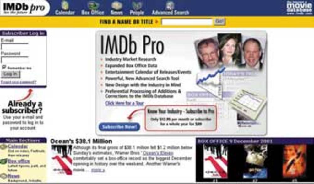 영화관계자 겨냥한 IMDB 유료사이트, IMDB Pro